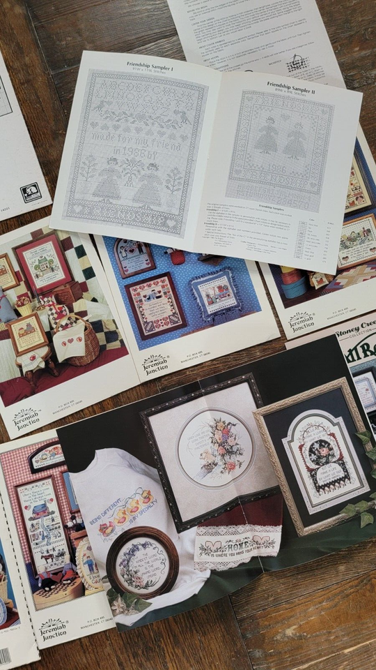 Cross Stitch Craft Pattern LOT of 12 Country Folk Sampler Stoney Creek ...