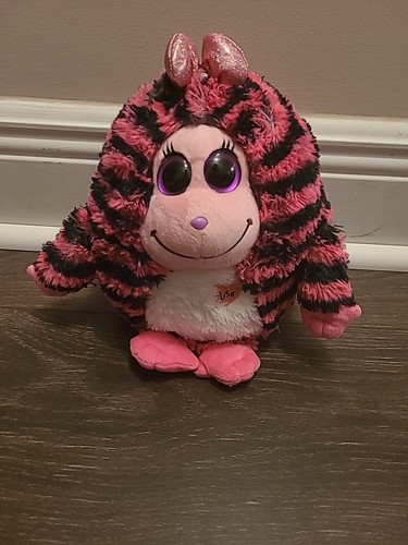 Zoey TY Beanie Monstaz Small 4 Inches pink & black stripe monster | eBay