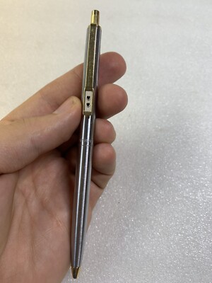 VINTAGE PAPER MATE DOUBLE HEART CHROME TWO-TONE BALLPOINT PEN - MADE IN ...