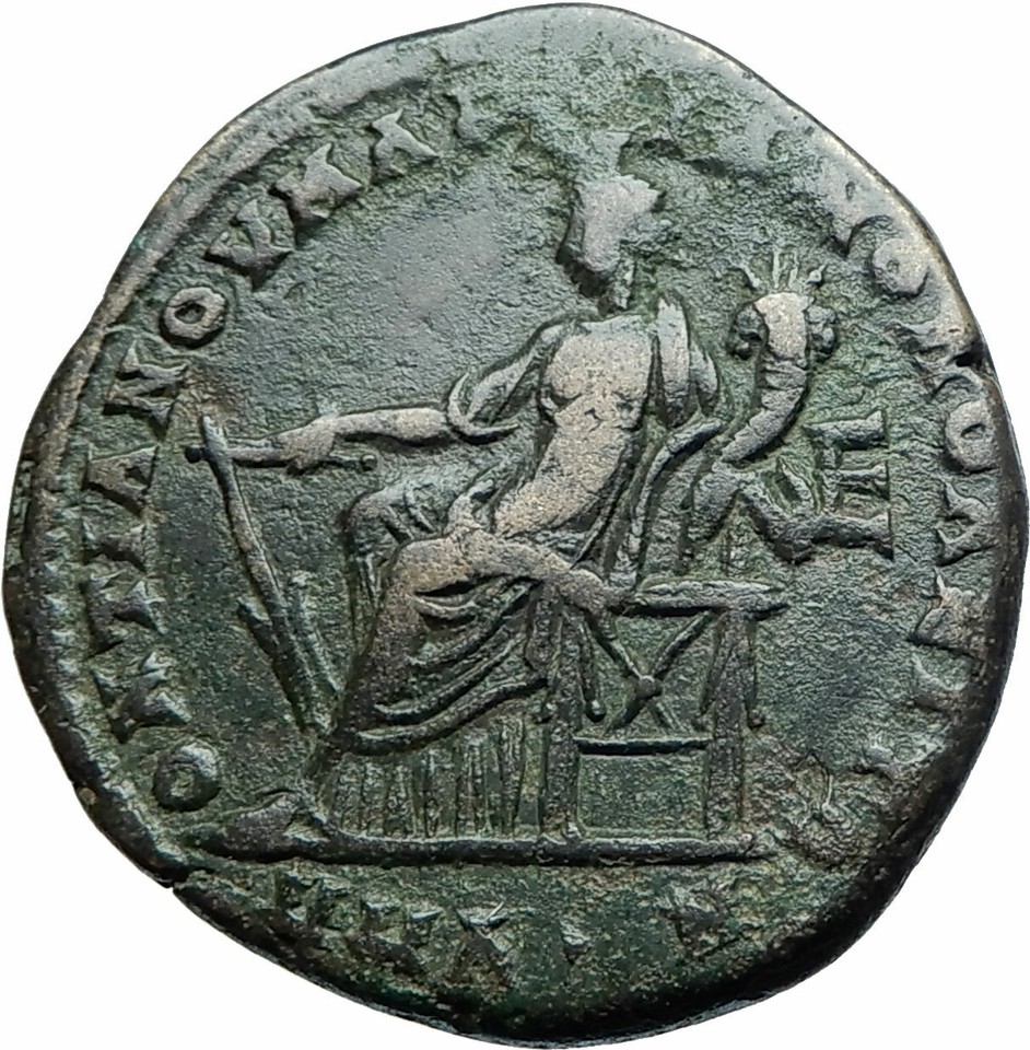 MACRINUS & DIADUMENIAN Authentic Ancient MARCIANOPOLIS Roman Coin w ...