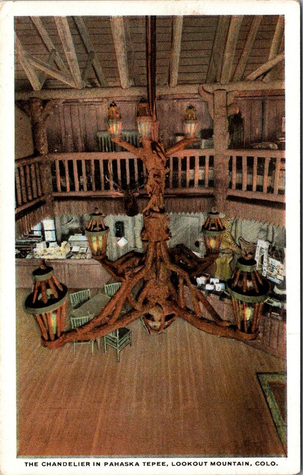 Chandelier Pahaska Tepee Lookout Mountain Colorado Postcard | eBay