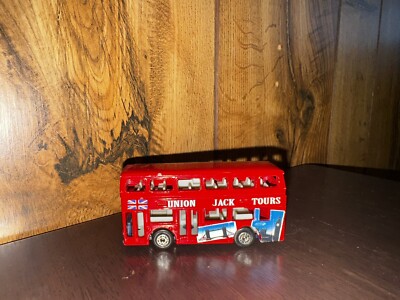 Matchbox Red London Bus "Union Jack Tours" Double Decker Pre Owned 1981 ...