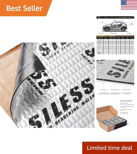 80 Mil Butyl Rubber Sound Deadening Mat - 10 sq ft Vibration Dampening ...