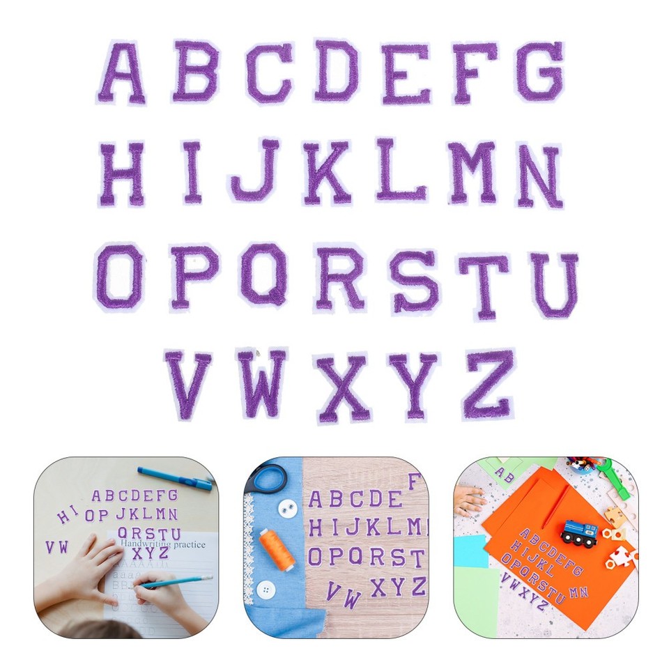 3 Sets Iron-On Letter Patches A-Z Embroidered Alphabet Applique Sew-On ...