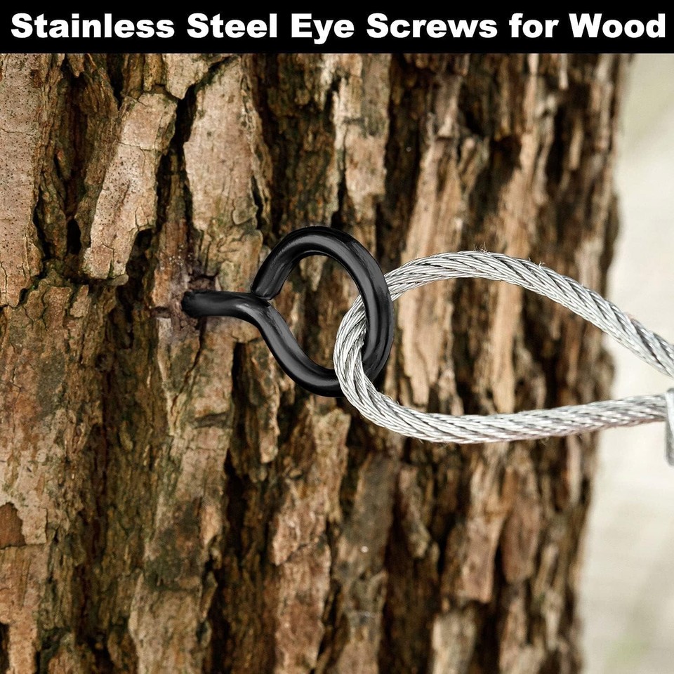 2.5 Inch Heavy Duty Eye Hooks 10 Pack Stainless Steel Eye Screws Screw ...