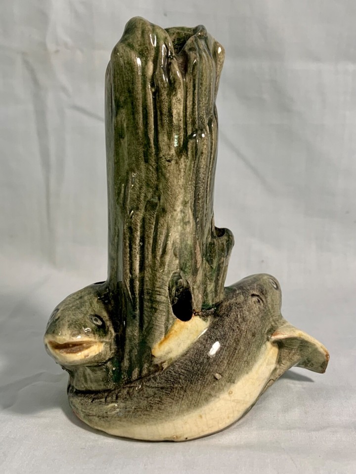WELLER POTTERY DOUBLE FISH FLOWER FROG....RARE! | eBay