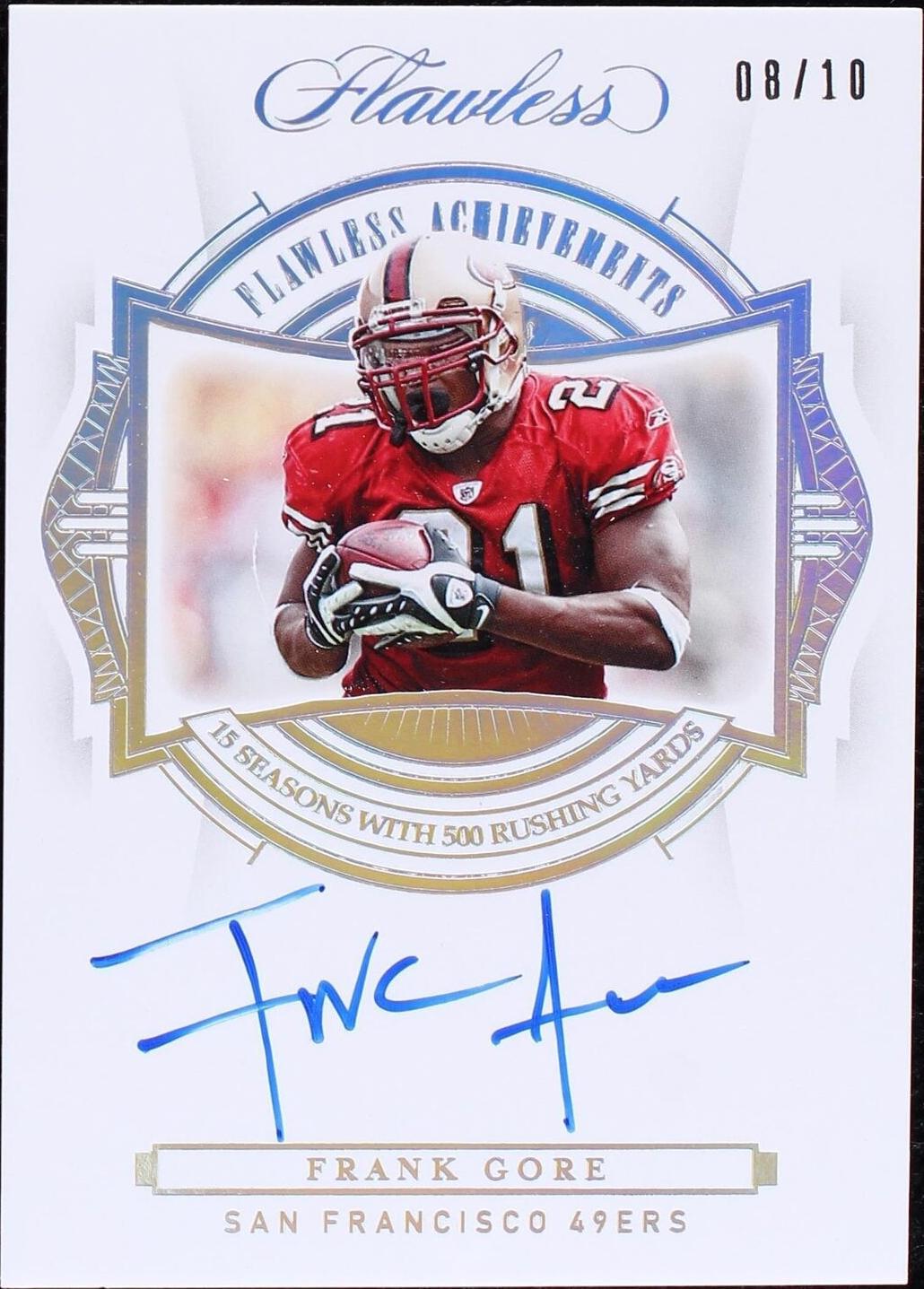2020 Panini Flawless - Flawless Achievements Frank Gore #FA-FGO Silver ...