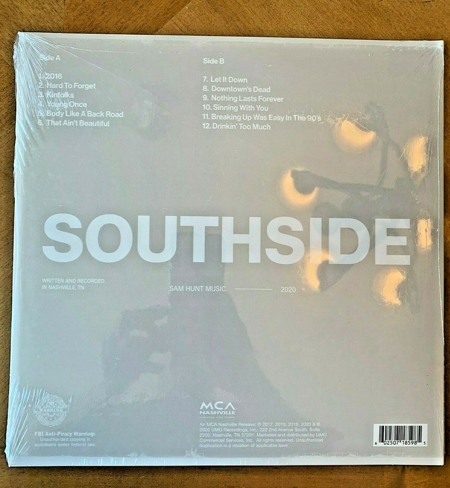 Sam Hunt Southside Limited Edition Cola Bottle Clear Vinyl LP & Poster ...