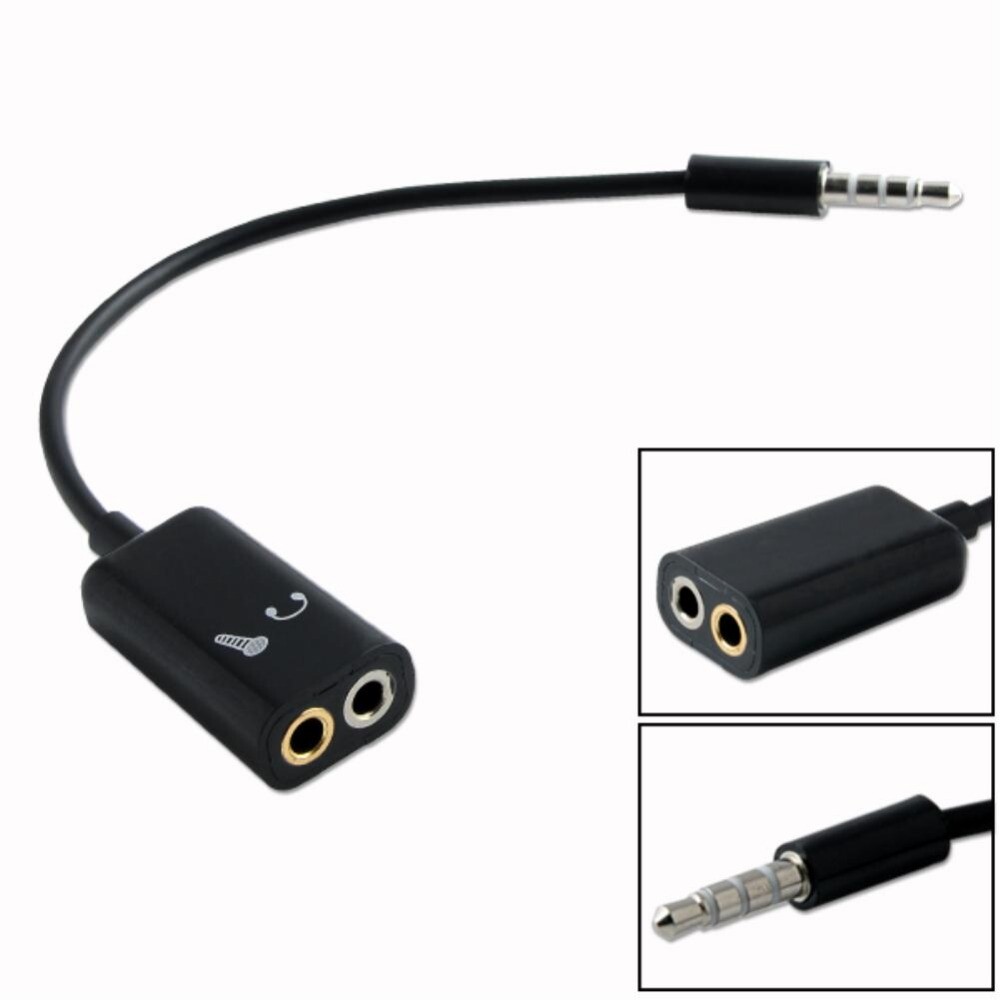 3.5mm Stereo TRRS 4-Pole Plug to Mic & Headset Jack iPhone Audio ...