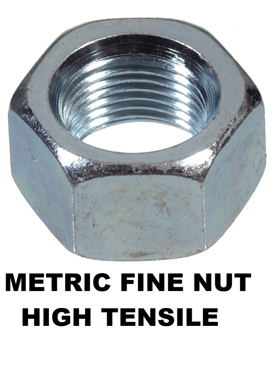 Qty 1 Metric Fine Hex Nut M16 (16mm) 1.5mm Pitch Zinc High Tensile ...