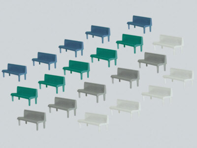 Faller 180441 Ho Scale Benches for Stations (20 pcs in four colors) | eBay