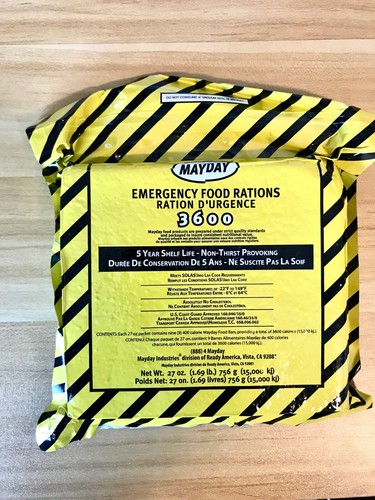 MAYDAY 3600 CAL EMERGENCY FOOD BAR RATION SURVIVAL FB36MD. 9 -400 cal ...