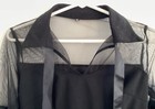 Mini Dress Tie Sheer Sleeve Sheer Shoulders Front Tie Black Womens Sz M ...