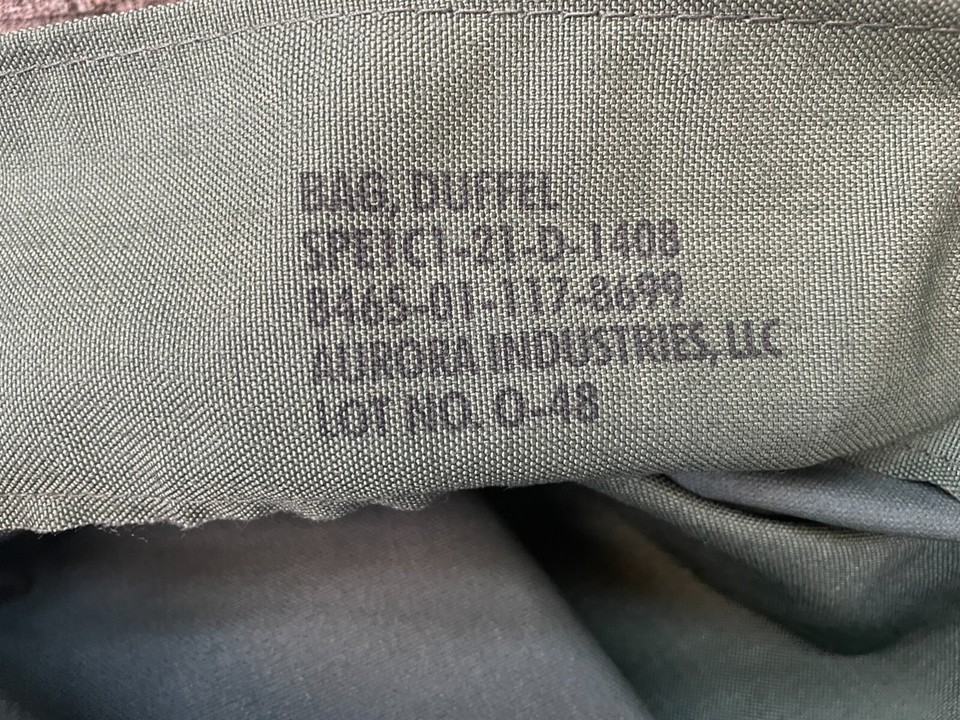 -NEW- US Military Army Duffle Duffel Bag, OD Green, HD Nylon, Top Load ...