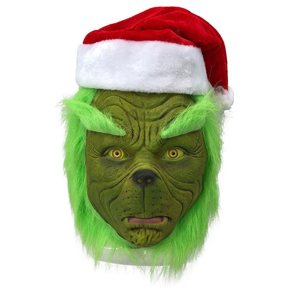 Christmas Gremlin Grinch Latex Mask Set Includes Mask with Gloves and ...