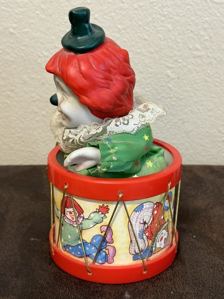 Clown Music Box Wind Up Musical Rotating Resin Figurine Collectible ...