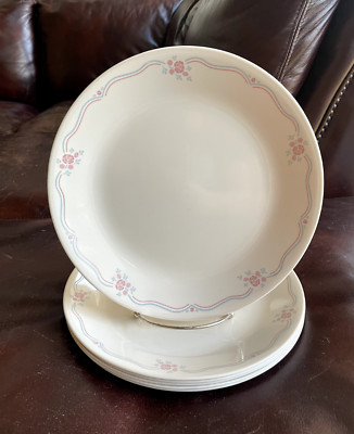6 CORELLE ENGLISH BREAKFAST 10 1/4” DINNER PLATES SANDSTONE BEIGE PINK ...