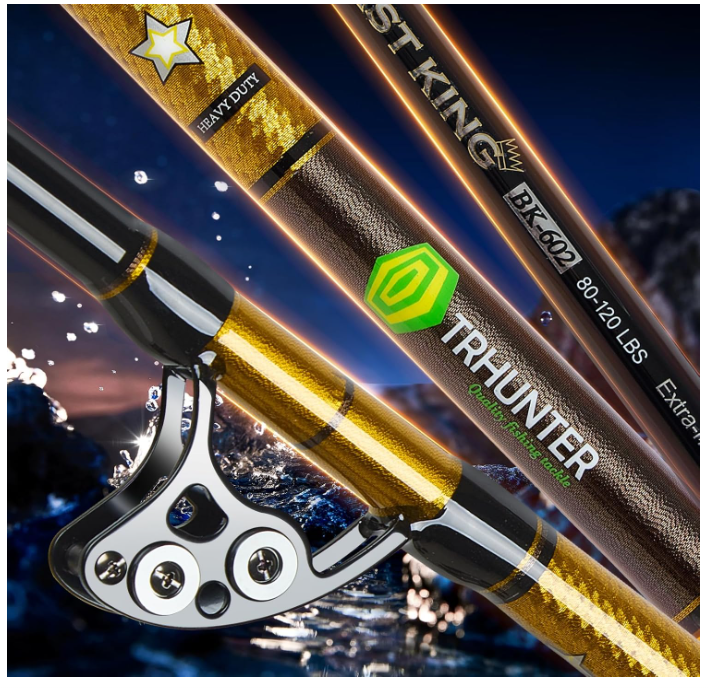 Offshore Trolling Rod Saltwater Big Game Boat Fishing Rod Heavy Duty ...
