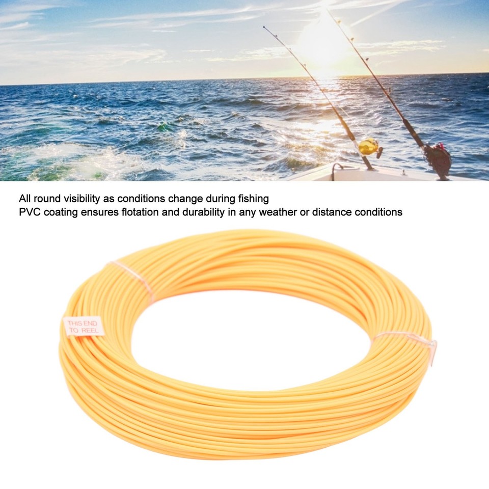 Fly Fishing Line 30.5M 100FT Weight Forward PVC Coating Nylon Orange ...