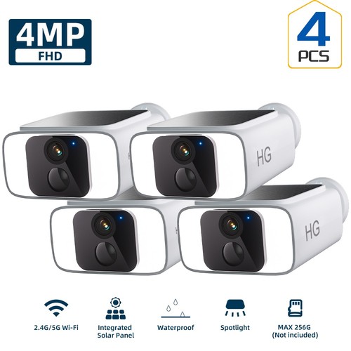 WiFi6 2.4G/5G Solar Battery Powered Wireless Security Camera Outdoor 2 ...