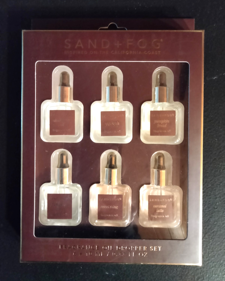 SAND+FOG Fragrance Diffuser Oil 10 ml x 6 Dropper Set Cozy Scents Fall ...