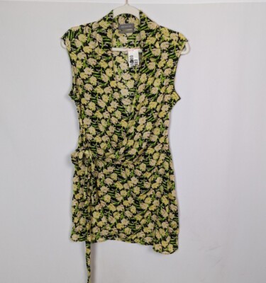 NWT UO sz. S Silver Sun Mini Wrap Dress Urban Outfitters Floral Wrap ...