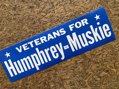 Veterans for Humphrey-Muskie 1968 MINT Bumper Sticker RARE | eBay