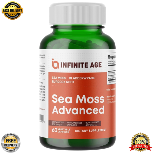 INFINITE AGE 1250mg Sea Moss Advanced Superfood, High-Potency, Vegan ...