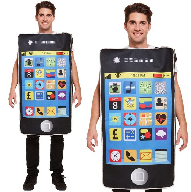 Adult Smartphone Mobile Phone Fancy Dress Costume Mens Cell Phone ...