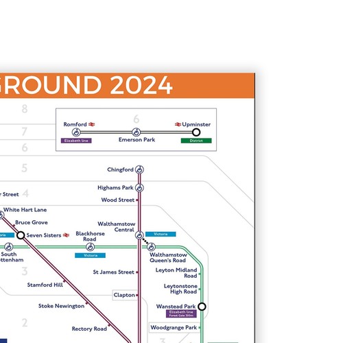 London Train Map System Tube Travel Overground Poster | A5 A4 A3 A2 A1 ...