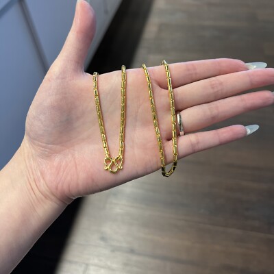 9999 24k Gold Barrel Chain 30 Gram 22 Inches 2.5mm Width Slightly ...