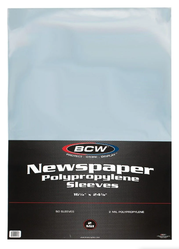 BCW 16x24 Newspaper Sleeves – Archival Clear Polypropylene, 50 Pack | eBay