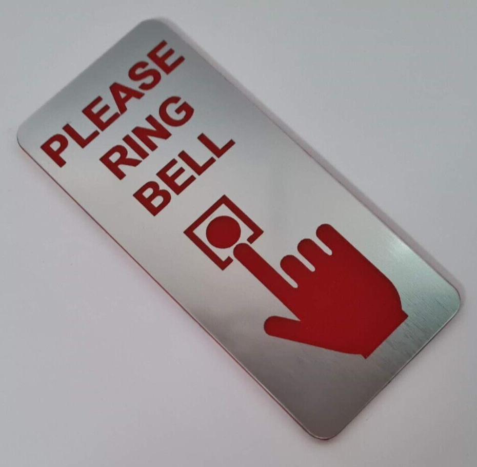 Please Ring Bell Sign Plaque Door Doorbell Buzzer Push Button Intercom ...