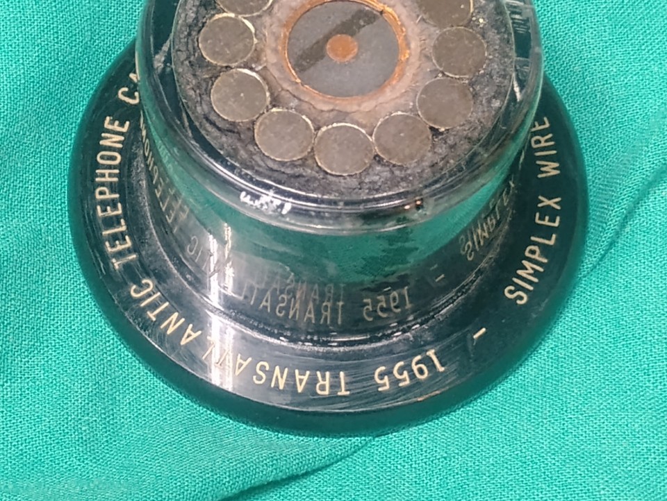 vtg 1955 Transatlantic Telephone Cable Type A lucite Paperweight ...