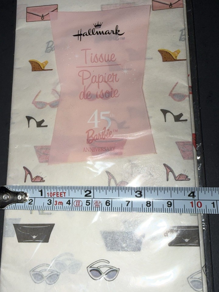 Vntg 2003 Hallmark Barbie Tissue Paper Gift sealed package 45th ...