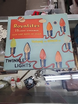 VTG ROYALITES 15-LIGHT STREAMERS WHITE CHRISTMAS LIGHTS IN BOX WORKING ...