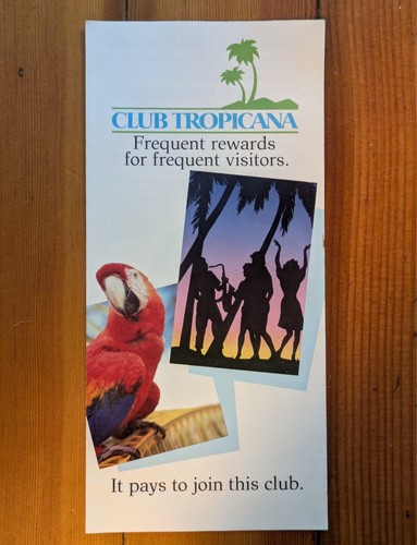 Rare Vtg 80s Obsolete TROPICANA Hotel Casino Las Vegas Club Brochure ...
