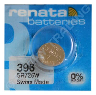 Renata 396 Watch Battery, aka SR726W or SR59, Swiss Made, Brand New ...