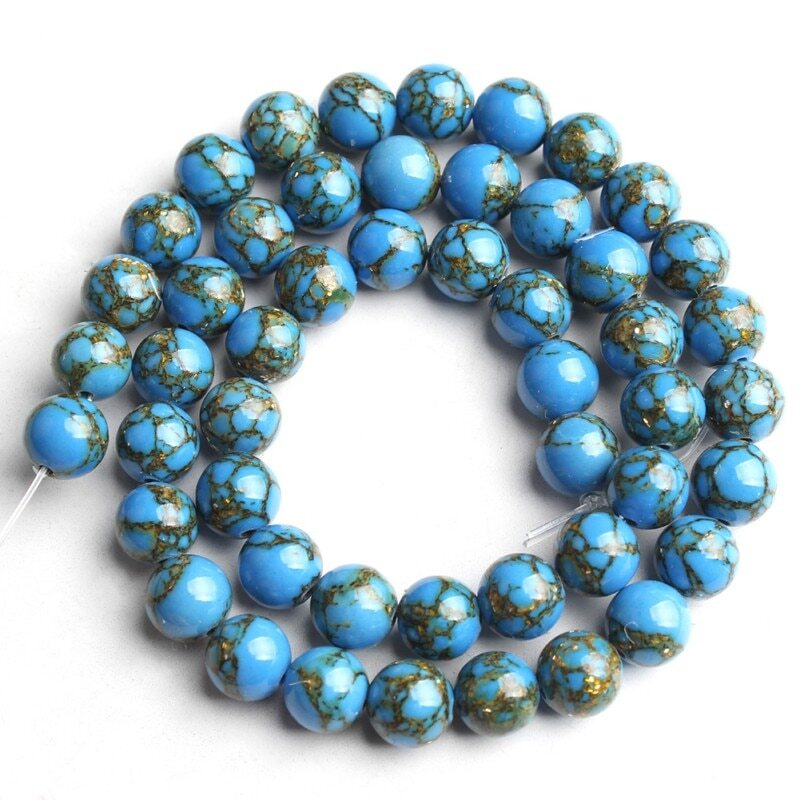 2/3/4/6/8/10/12mm Natural Shell Turquoise Howlite Gemstone Round Loose ...