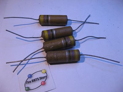 Solid Carbon Ceramic Resistor 4.7M 10% 1-Watt 4700000 Ohm 4M7 - NOS Qty ...