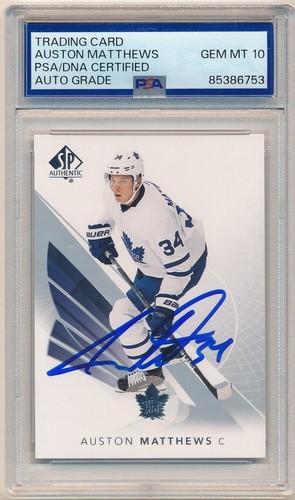 AUSTON MATTHEWS 2017/18 SP AUTHENTIC SIGNED AUTOGRAPH PSA 10 GEM MINT ...