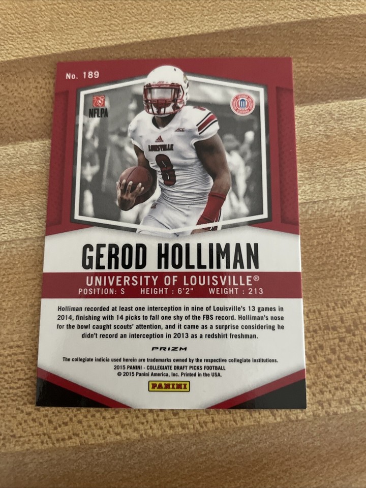 2015 Panini Prizm Collegiate Draft Picks - #189 Gerod Holliman (RC) | eBay