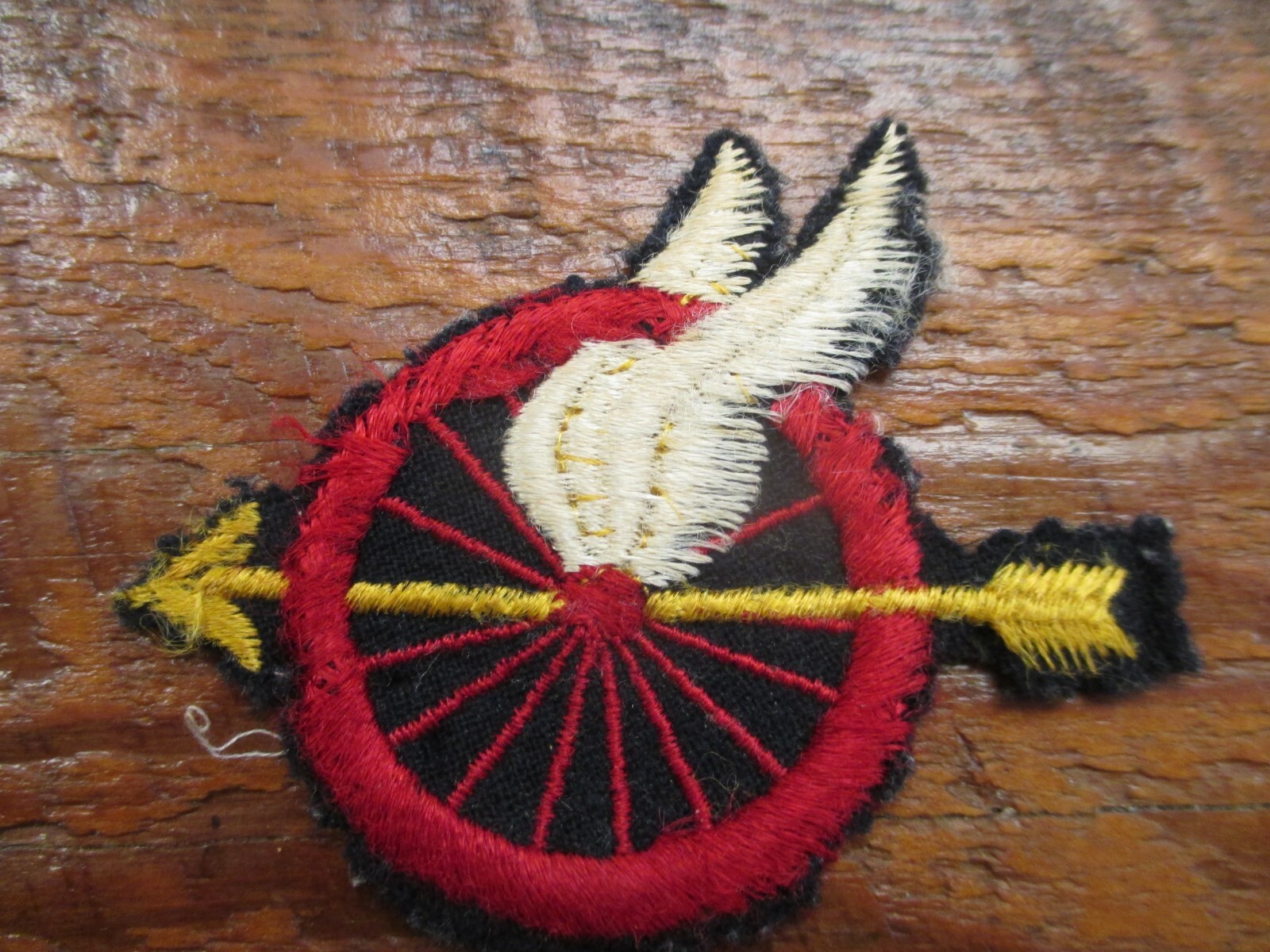 MOTORCYCLE OFFICER PATCH: Wheel with Wings & Arrow Pointing Left (NAVY ...