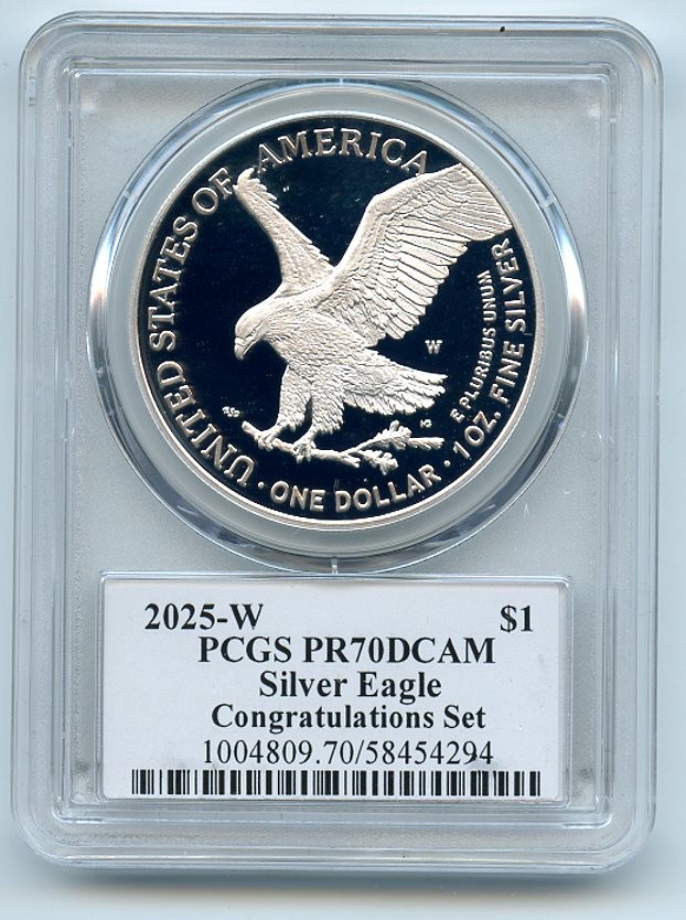 2025 W $1 Proof Silver Eagle Congrats PCGS PR70DCAM Thomas Cleveland ...