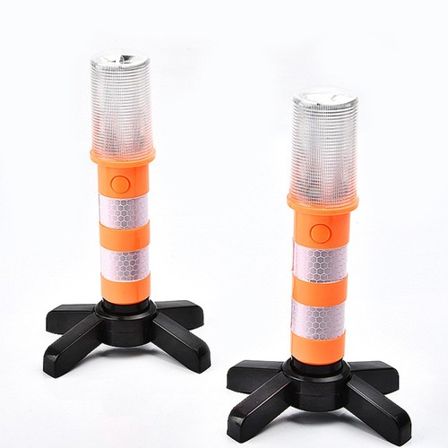 2Pc Magnetic Portable LED Roadside Detachable Stand Beacon Safety ...