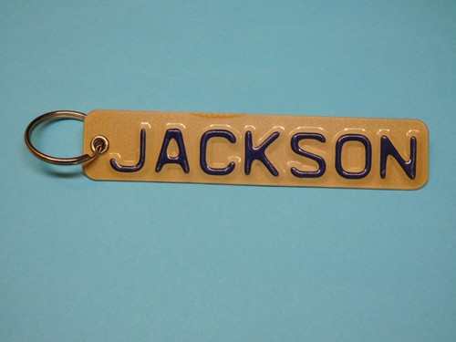 Handmade JACKSON License Plate Keychain Key Ring - Cut from Real MS Lic ...