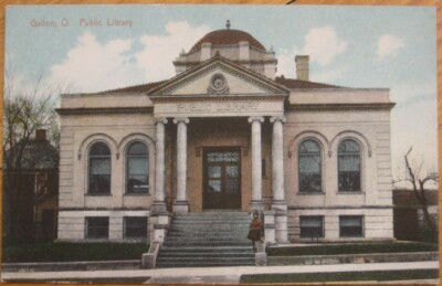 Galion, OH 1910 Postcard: Public Library Building - Ohio | eBay
