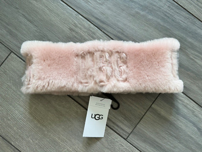 UGG WOMENS EXPOSED SHEEPSKIN HEADBAND, APPLE BLOSSOM, NWT $152 | eBay