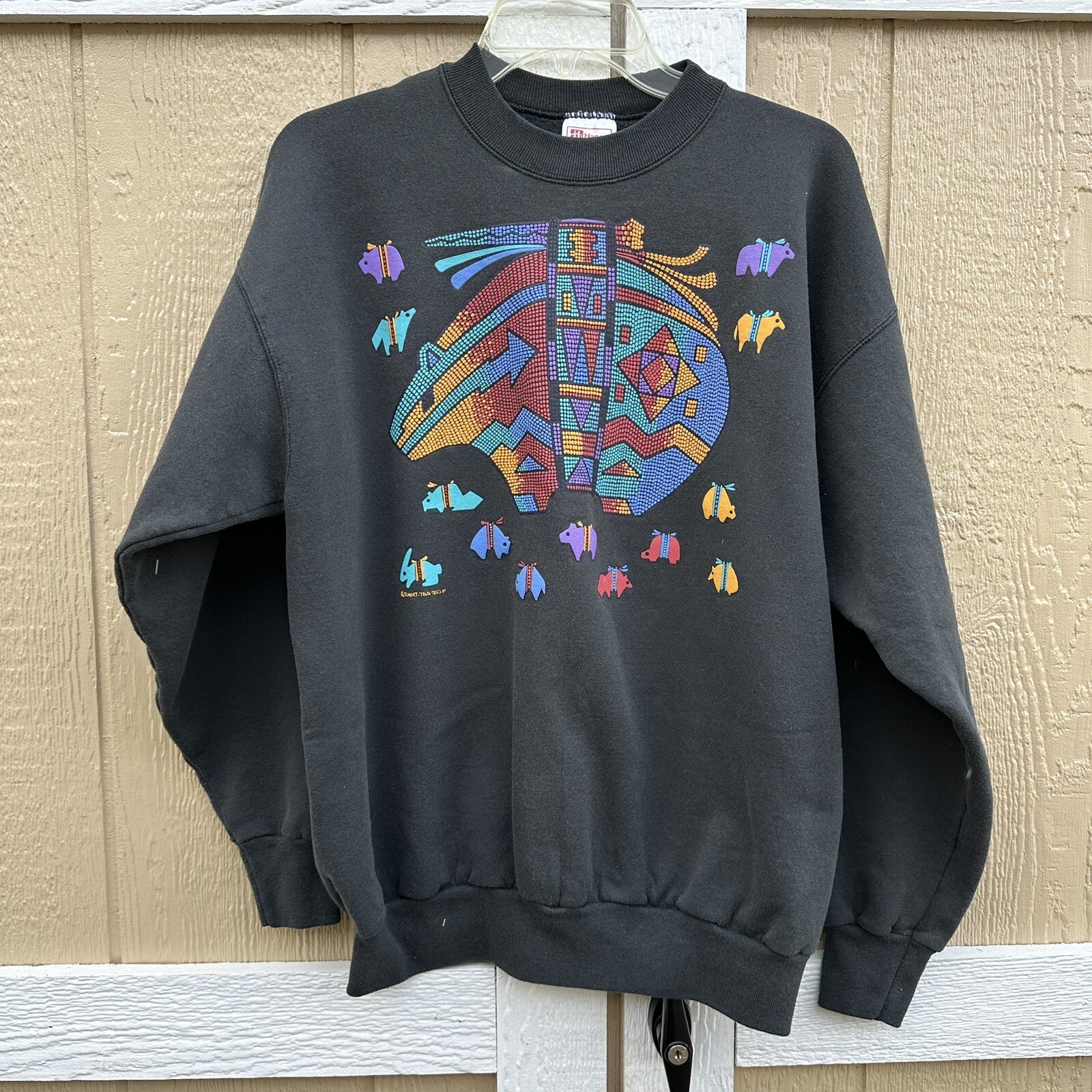 Vintage Hanes Native-American Tribal Art Sweatshirt S… - Gem