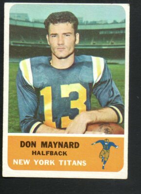 1962 Fleer Football Card #59 Don Maynard-New York Titans Ex Card | eBay